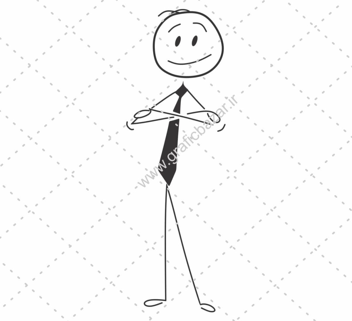 دانلود وکتور آدمک با کراوات - گرافیک بازار