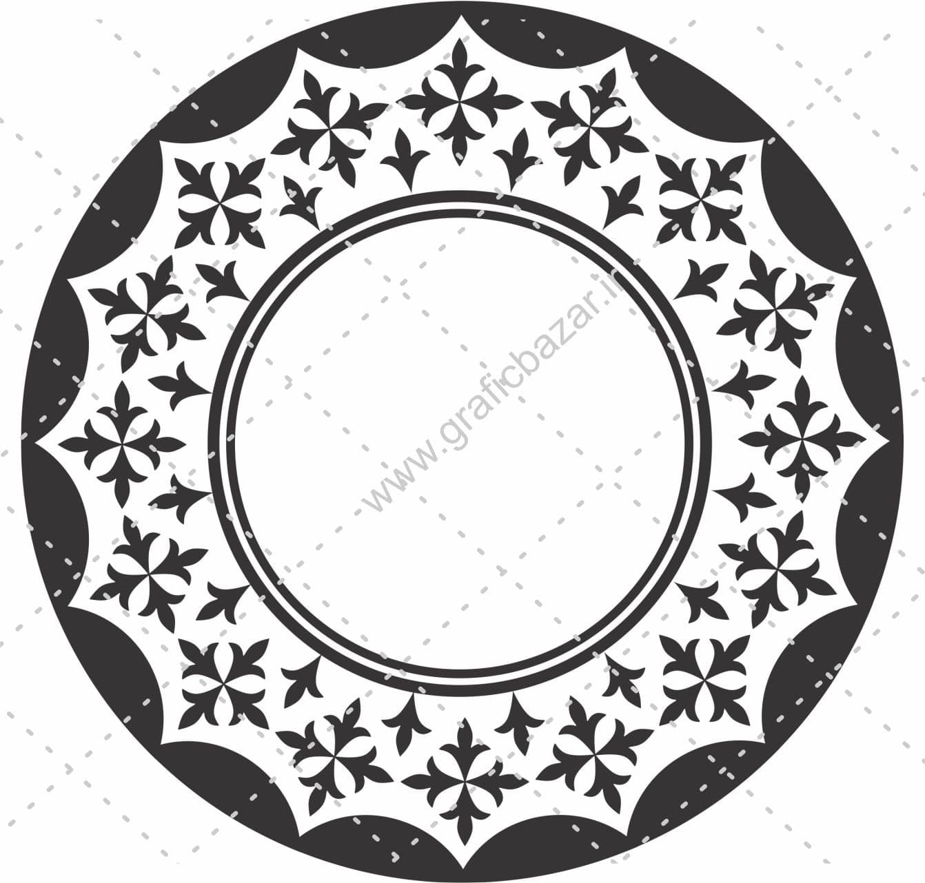 دانلود وکتور حاشیه شمسه گل ستاره ای - گرافیک بازار