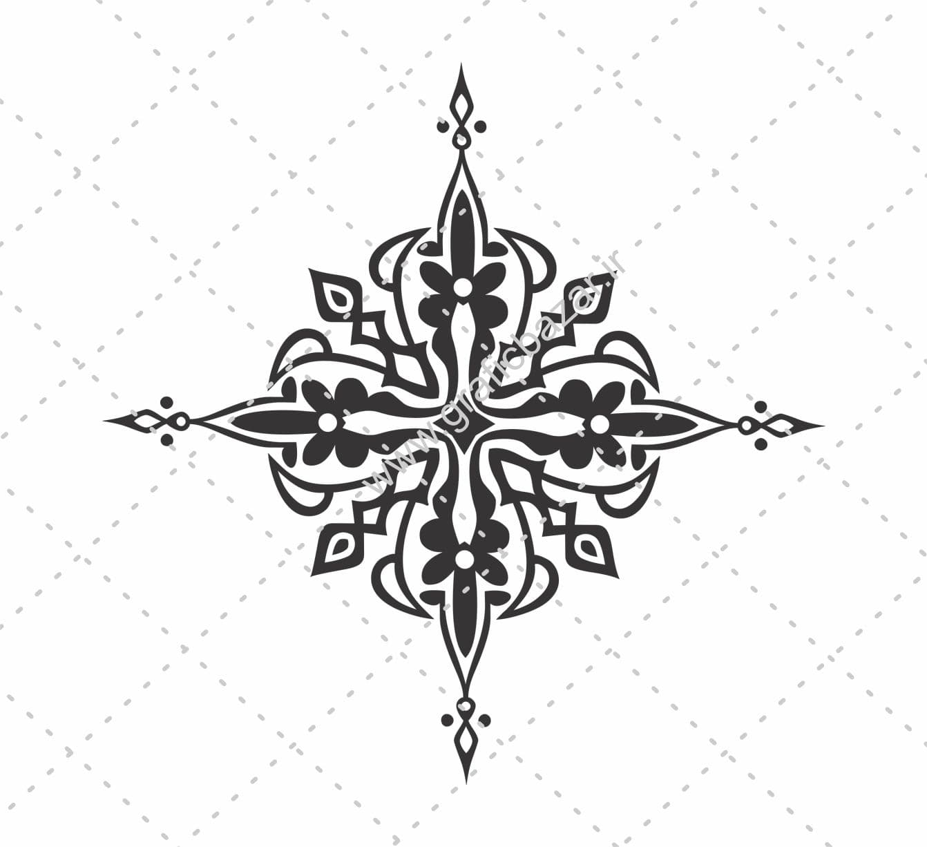 دانلود وکتور شمسه اسلامی گل - گرافیک بازار