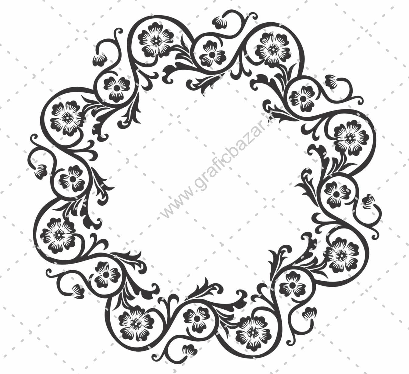 دانلود وکتور شمسه گل و برگ - گرافیک بازار