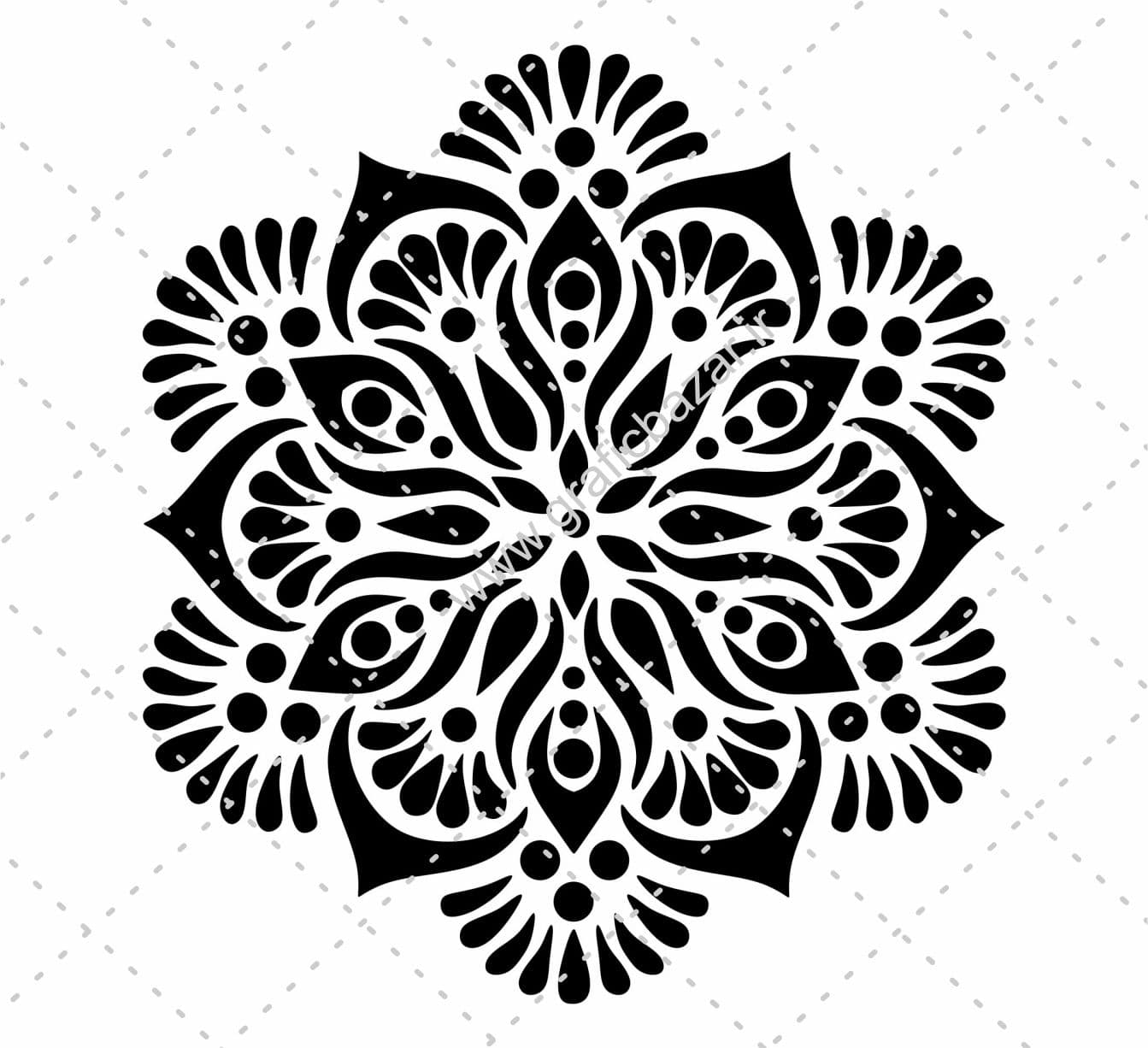 دانلود وکتور شمسه گل 6 پر - گرافیک بازار