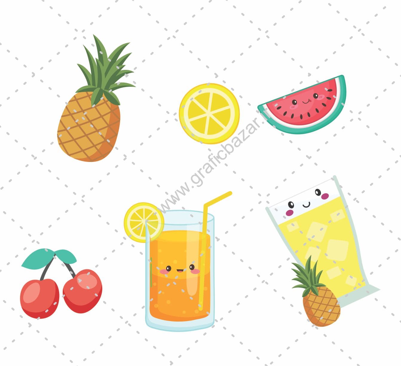 دانلود وکتور میوه و آبمیوه - گرافیک بازار