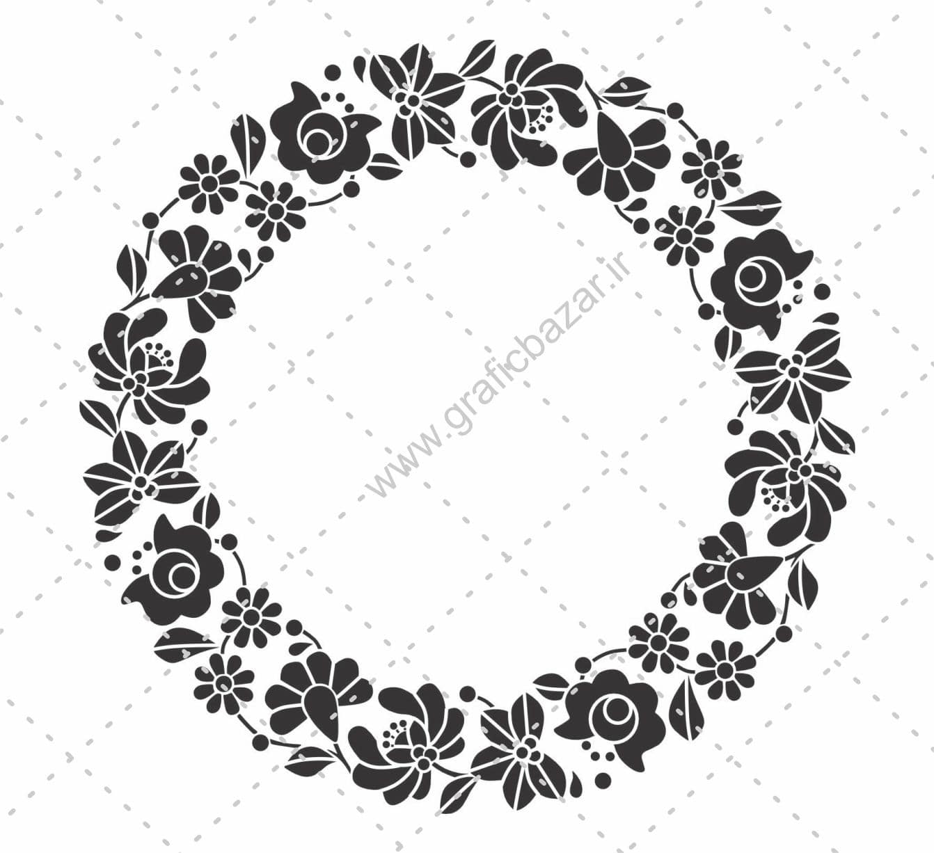 دانلود وکتور شمسه دایره گل دار - گرافیک بازار