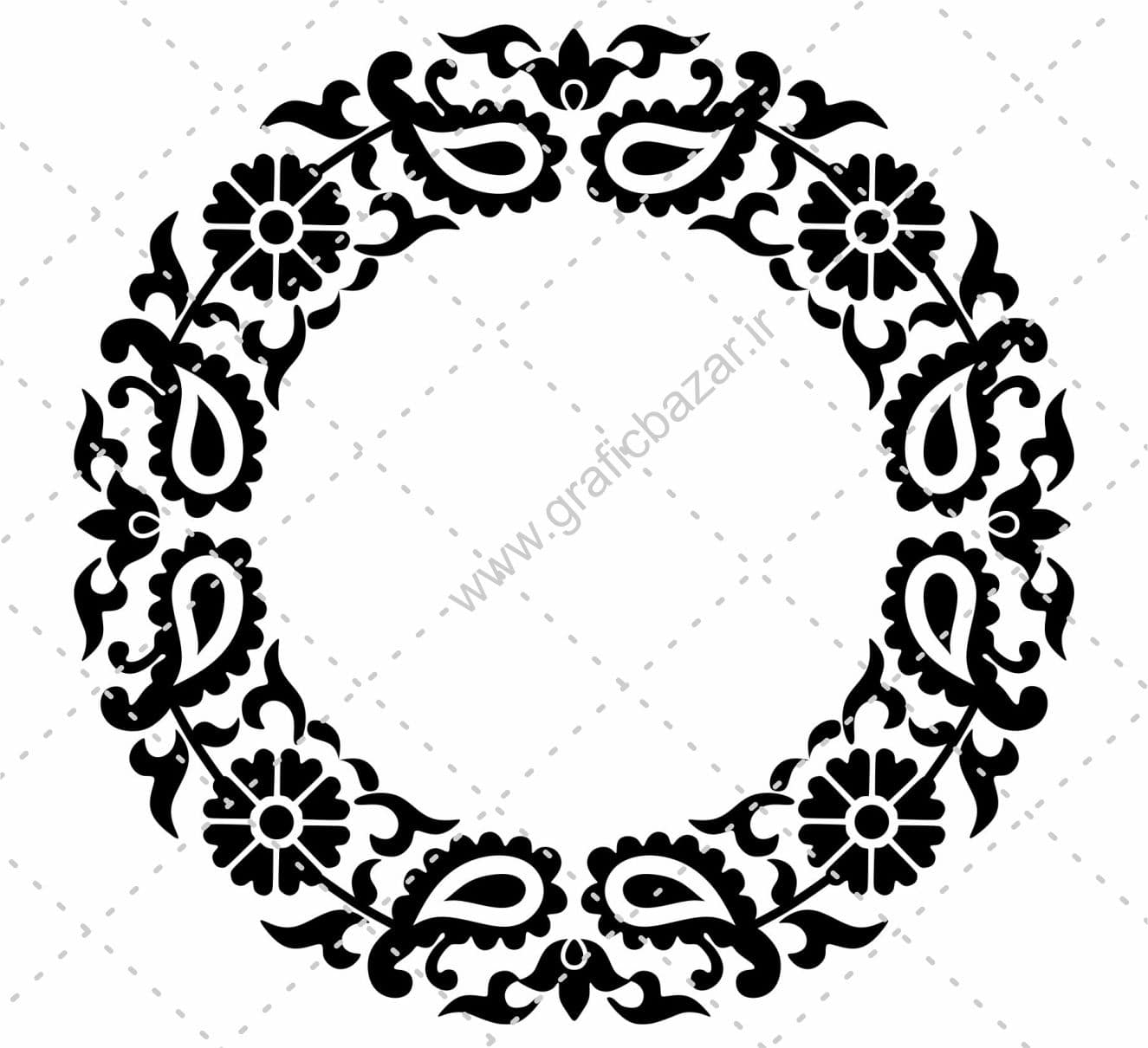 دانلود وکتور شمسه تذهیب و گل - گرافیک بازار