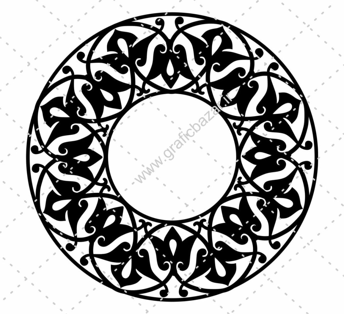 دانلود وکتور شمسه گل لاله اسلیمی - گرافیک بازار