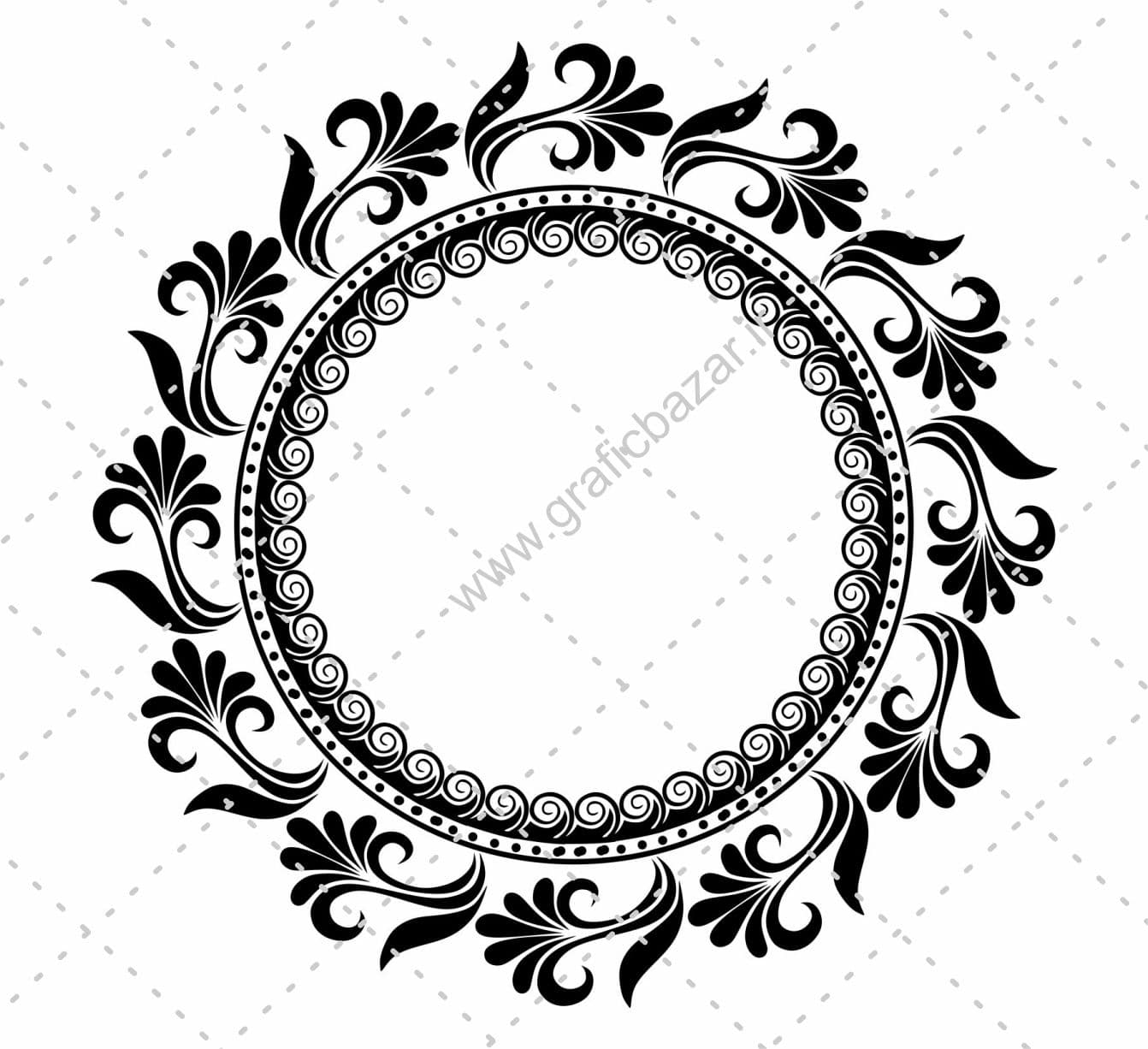 دانلود وکتور شمسه گل و حلزونی - گرافیک بازار