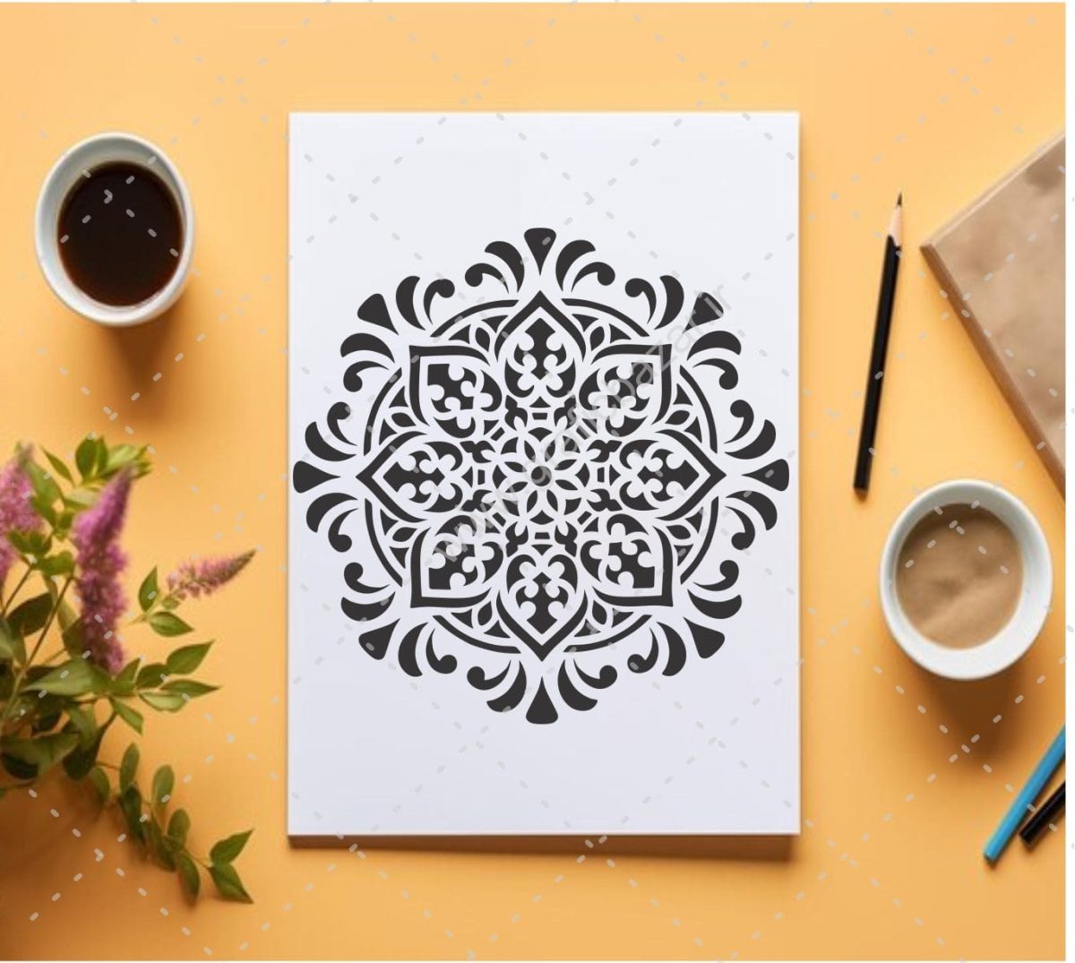 دانلود وکتور شمسه گل چندضلعی - گرافیک بازار